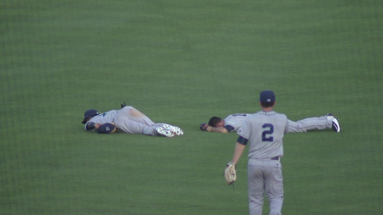 2 baseball players injured after crashing into each other...